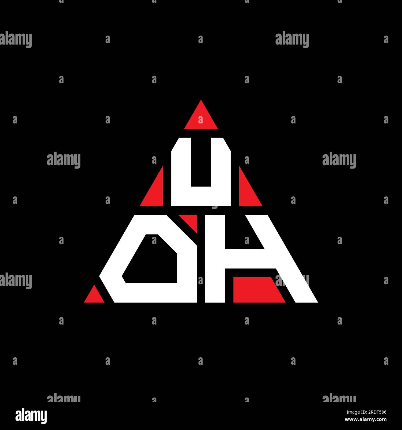 UOH triangle letter logo design with triangle shape. UOH triangle logo ...