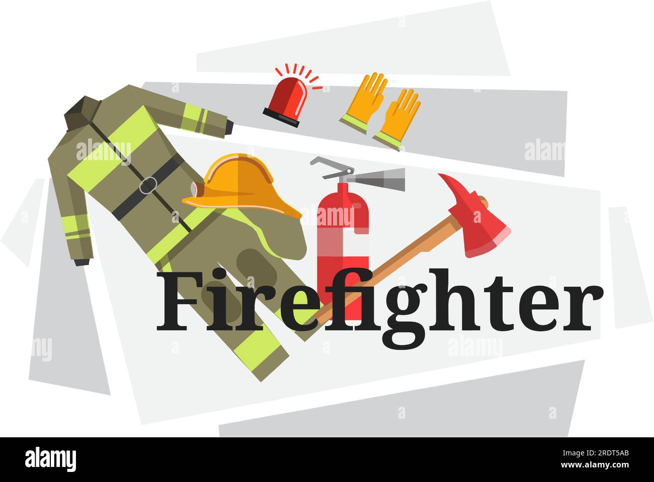 Putting out fire with help of equipment, tools and special uniform for ...