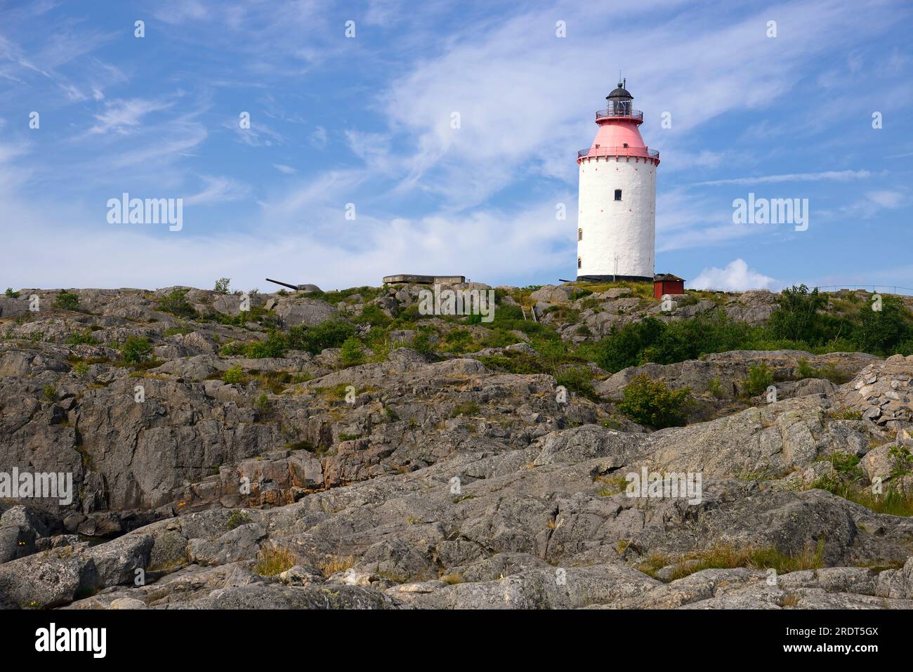 Lighthouse in Swedish village Landsort on the island of Oja Stock Photo - Alamy