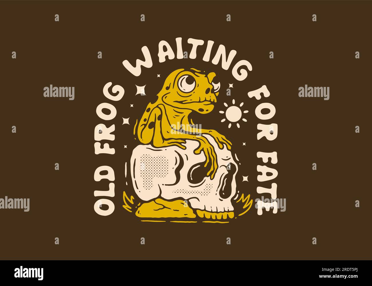 Old frog waiting for fate, Vintage Mascot character design of frog ...