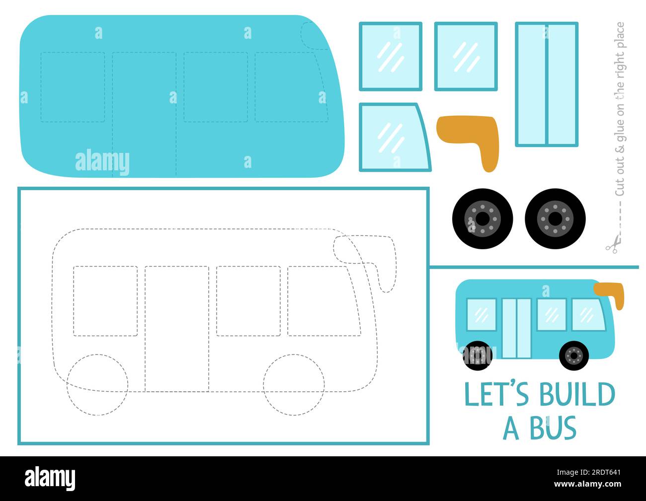 Lets build a bus cut and glue activity. Transportation educational ...