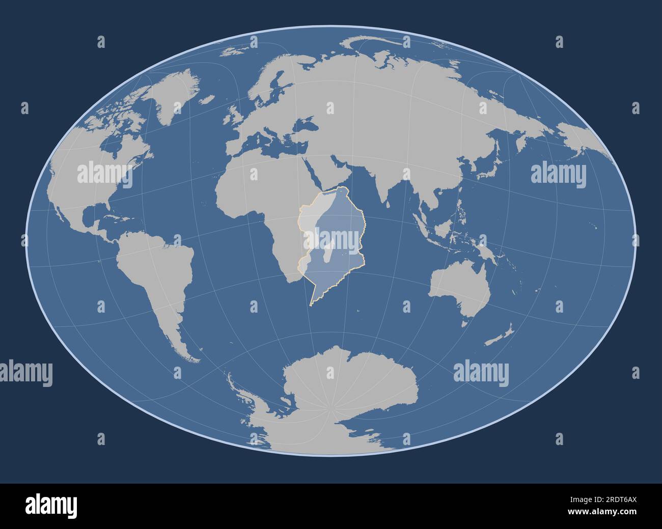 Somalian tectonic plate on the solid contour map in the Fahey Oblique ...