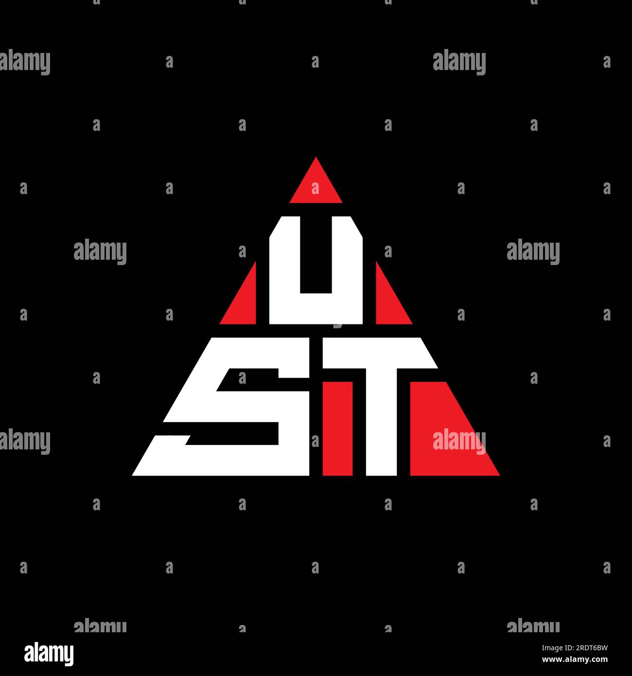 UST triangle letter logo design with triangle shape. UST triangle logo ...