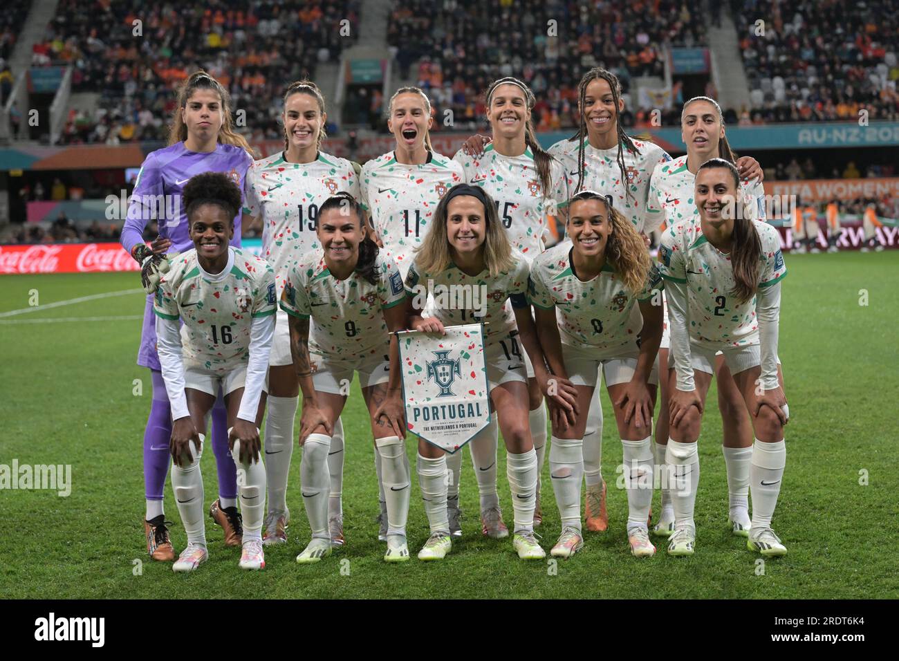 Dunedin, New Zealand. 23rd July, 2023. Portugal Women soccer team pose ...