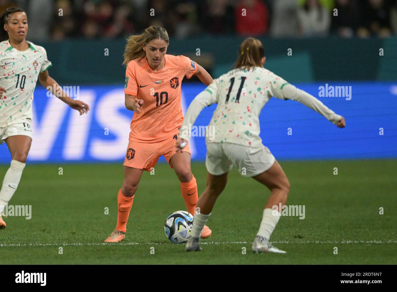 Dunedin, New Zealand. 23rd July, 2023. Danielle Van De Donk (L) of the ...