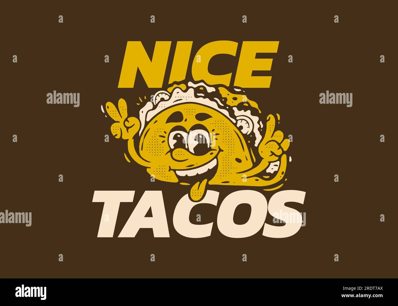 Nice tacos, Mascot character illustration of tacos with happy face, in ...