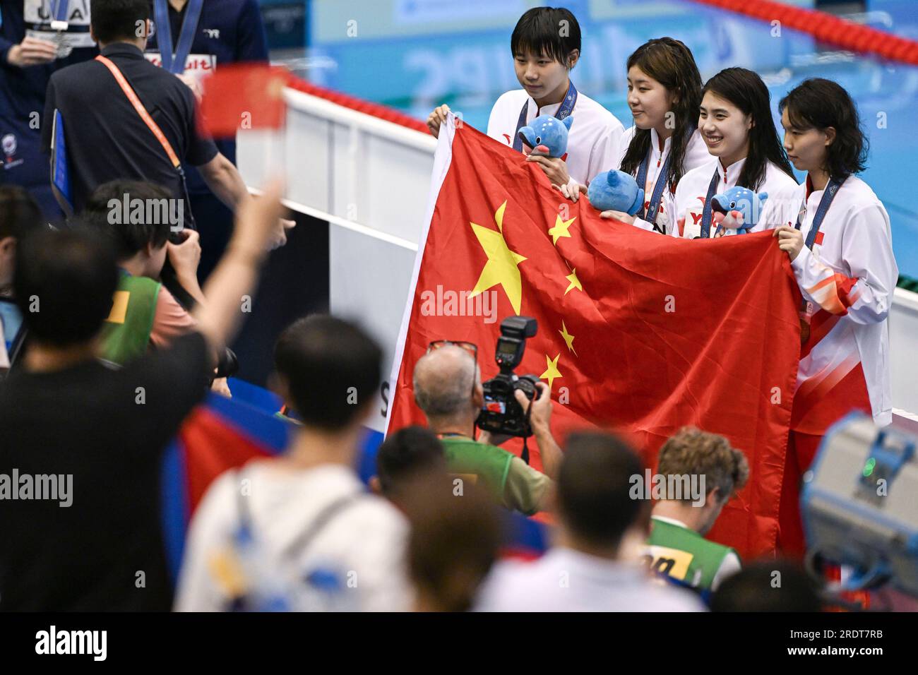 Fukuoka, Japan. 23rd July, 2023. Yang Junxuan, Zhang Yufei, Wu Qingfeng ...