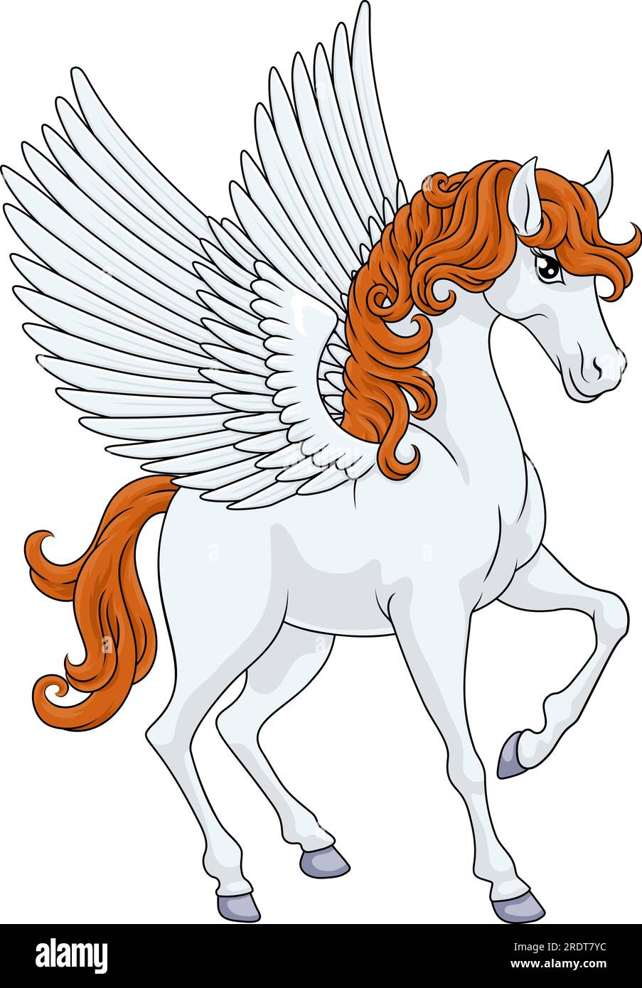 Pegasus Wings Horse Cartoon Animal Illustration Stock Vector Image ...