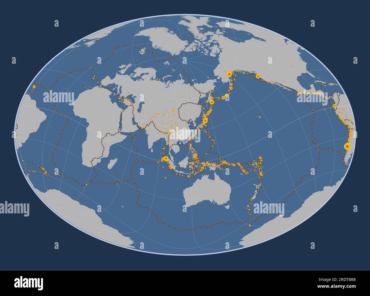 Yangtze tectonic plate on the solid contour map in the Fahey Oblique ...