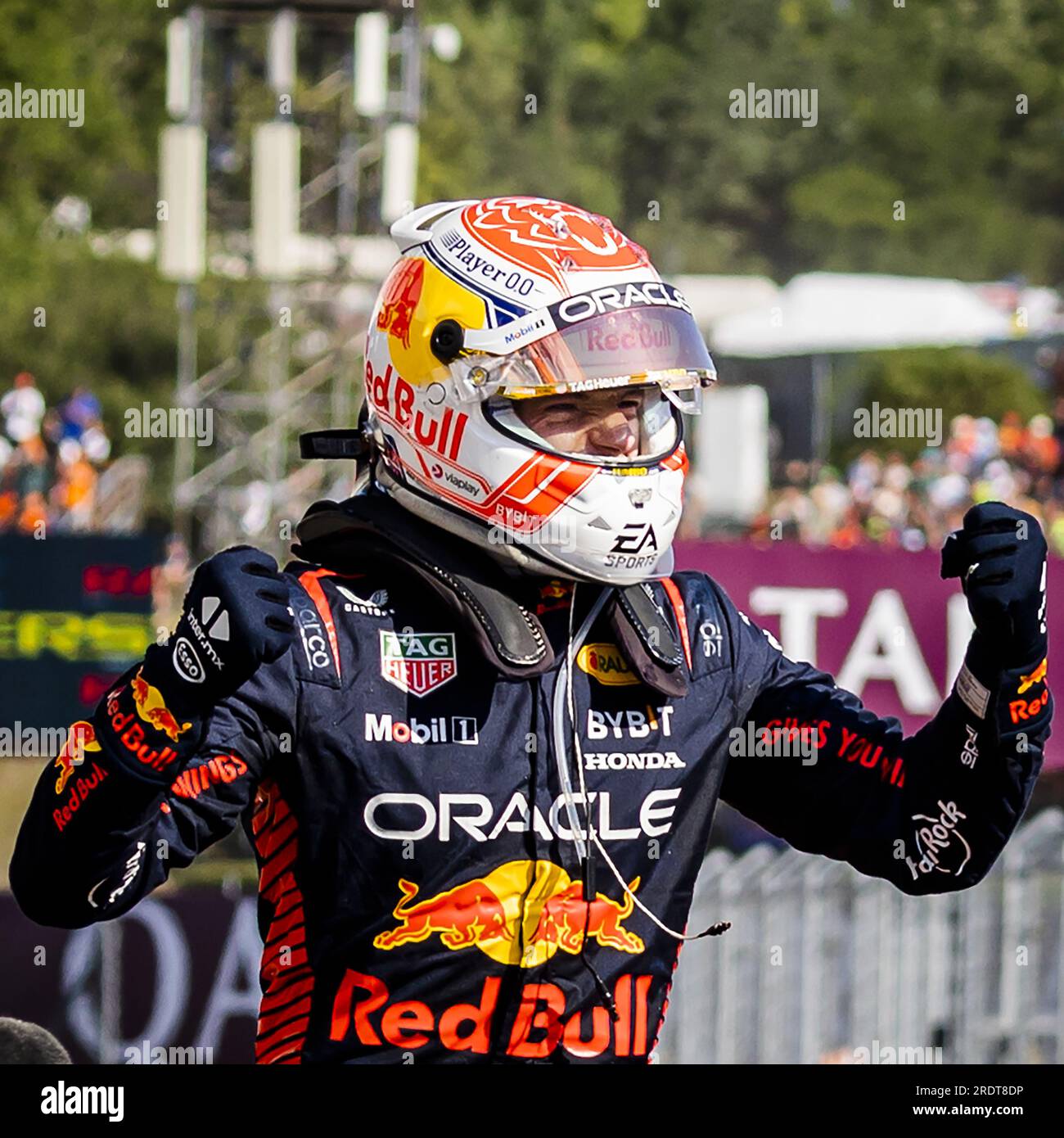 BUDAPEST - Max Verstappen (Red Bull Racing) cheers after winning the ...