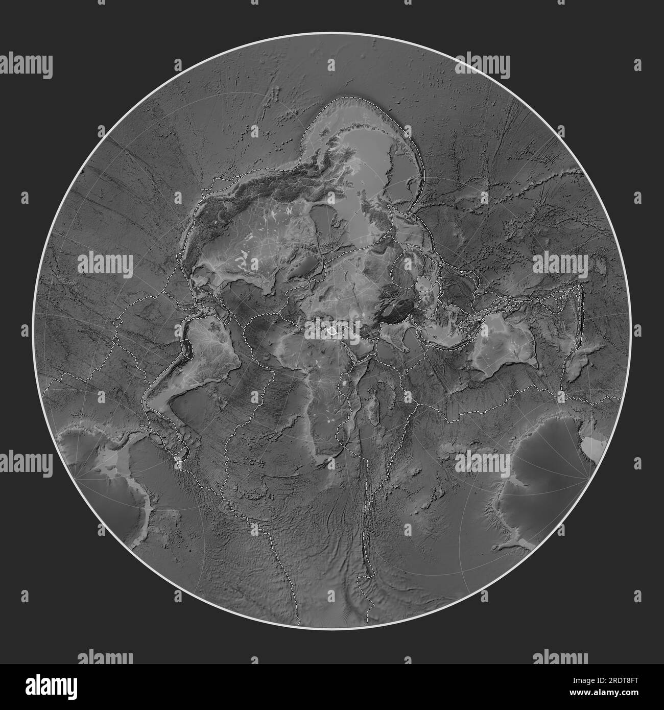 Aegean Sea tectonic plate on the grayscale elevation map in the ...