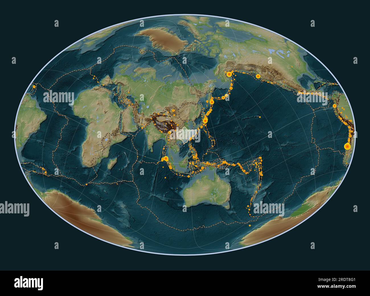 Yangtze Tectonic Plate On The Wiki Style Elevation Map In The Fahey Oblique Projection Centered