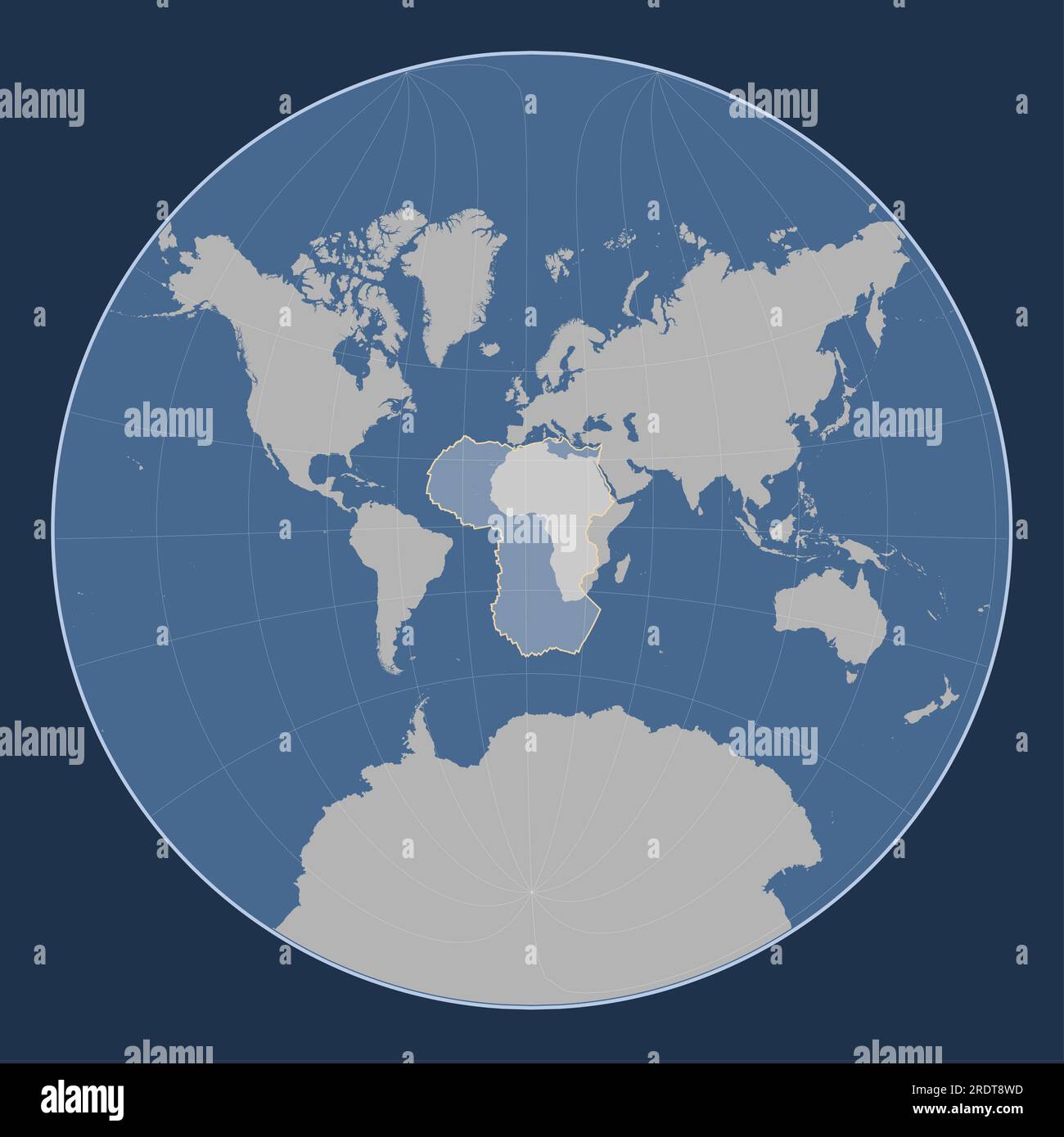 African tectonic plate on the solid contour map in the Lagrange Oblique ...