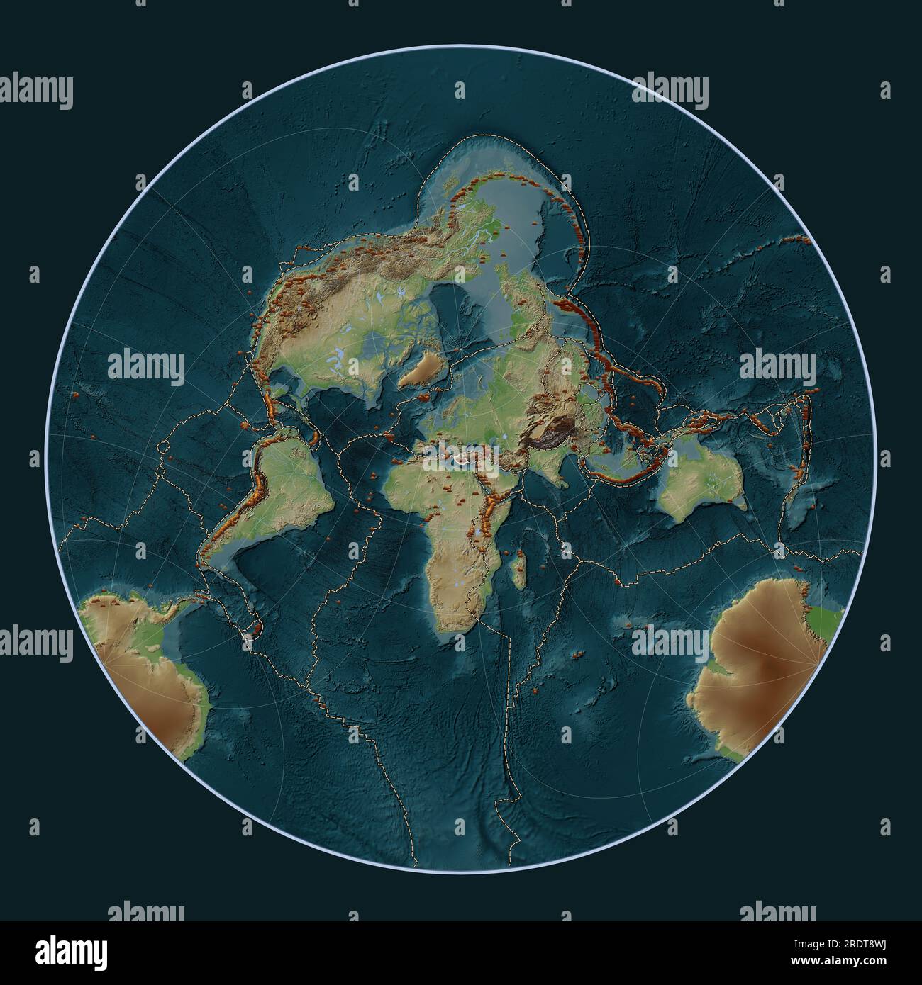 Aegean Sea Tectonic Plate On The Wiki Style Elevation Map In The Lagrange Oblique Projection