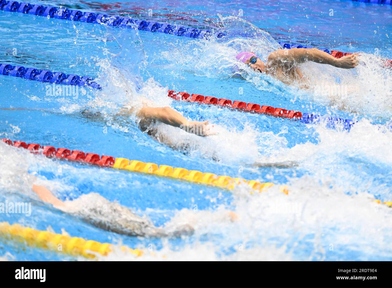 Fukuoka, Japan. 23rd July, 2023. Pan Zhanle (C) of China competes ...