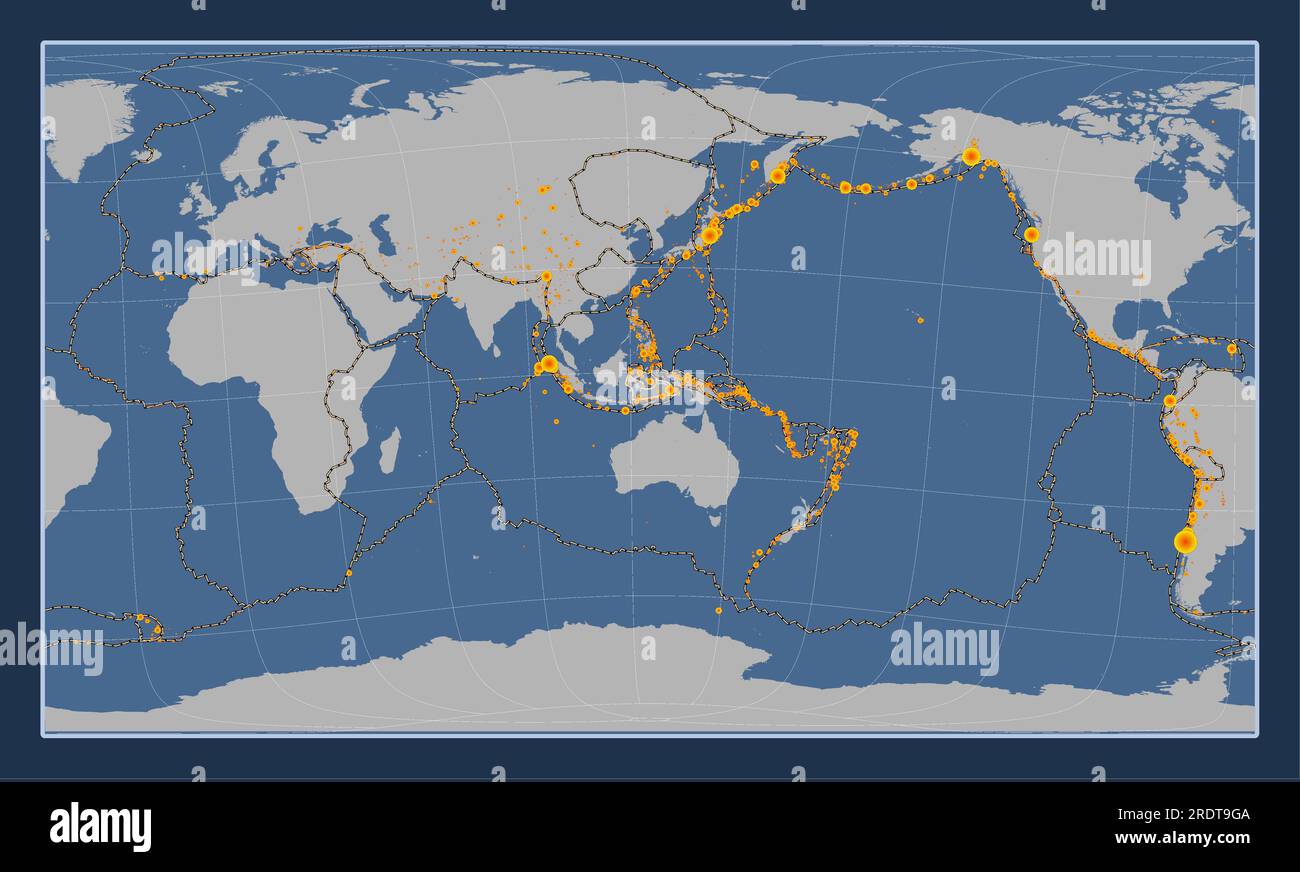 Banda Sea tectonic plate on the solid contour map in the Patterson ...