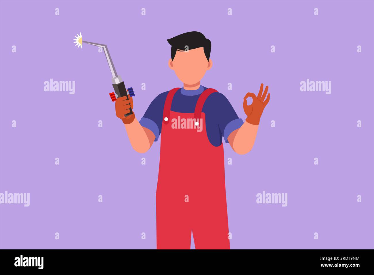Welder vector cartoon illustration hi-res stock photography and images ...
