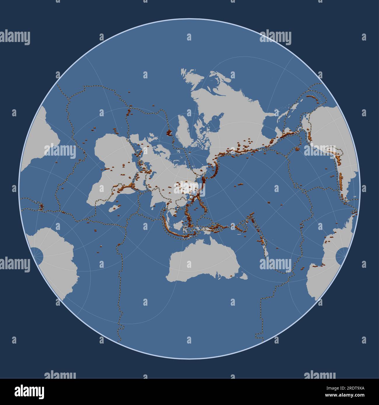 Amur tectonic plate on the solid contour map in the Lagrange Oblique ...