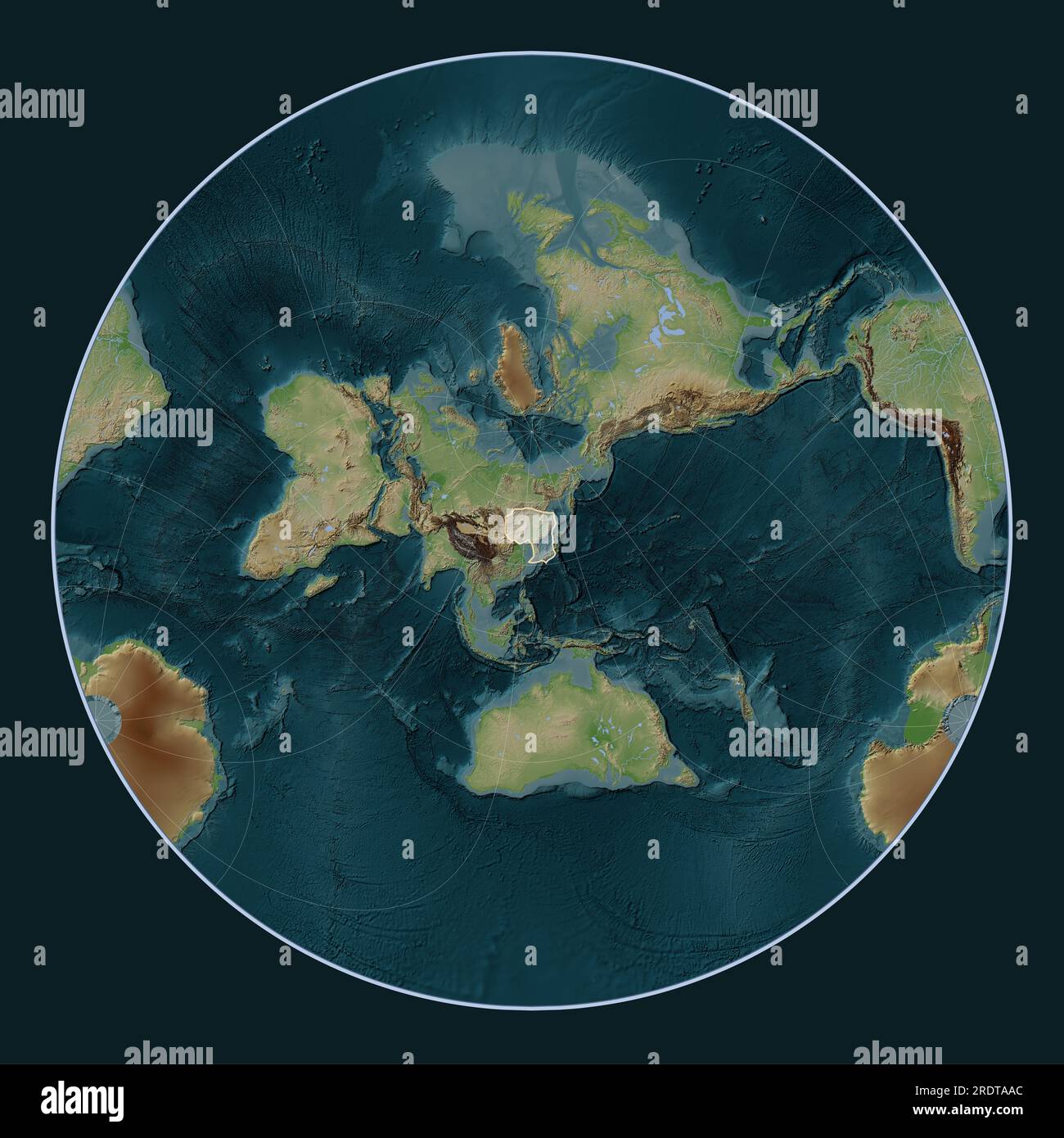 Amur Tectonic Plate On The Wiki Style Elevation Map In The Lagrange Oblique Projection Centered