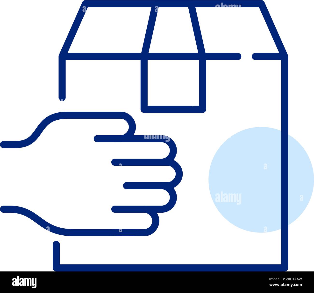 Handing a box. Delivering goods. Pixel perfect icon Stock Vector Image ...
