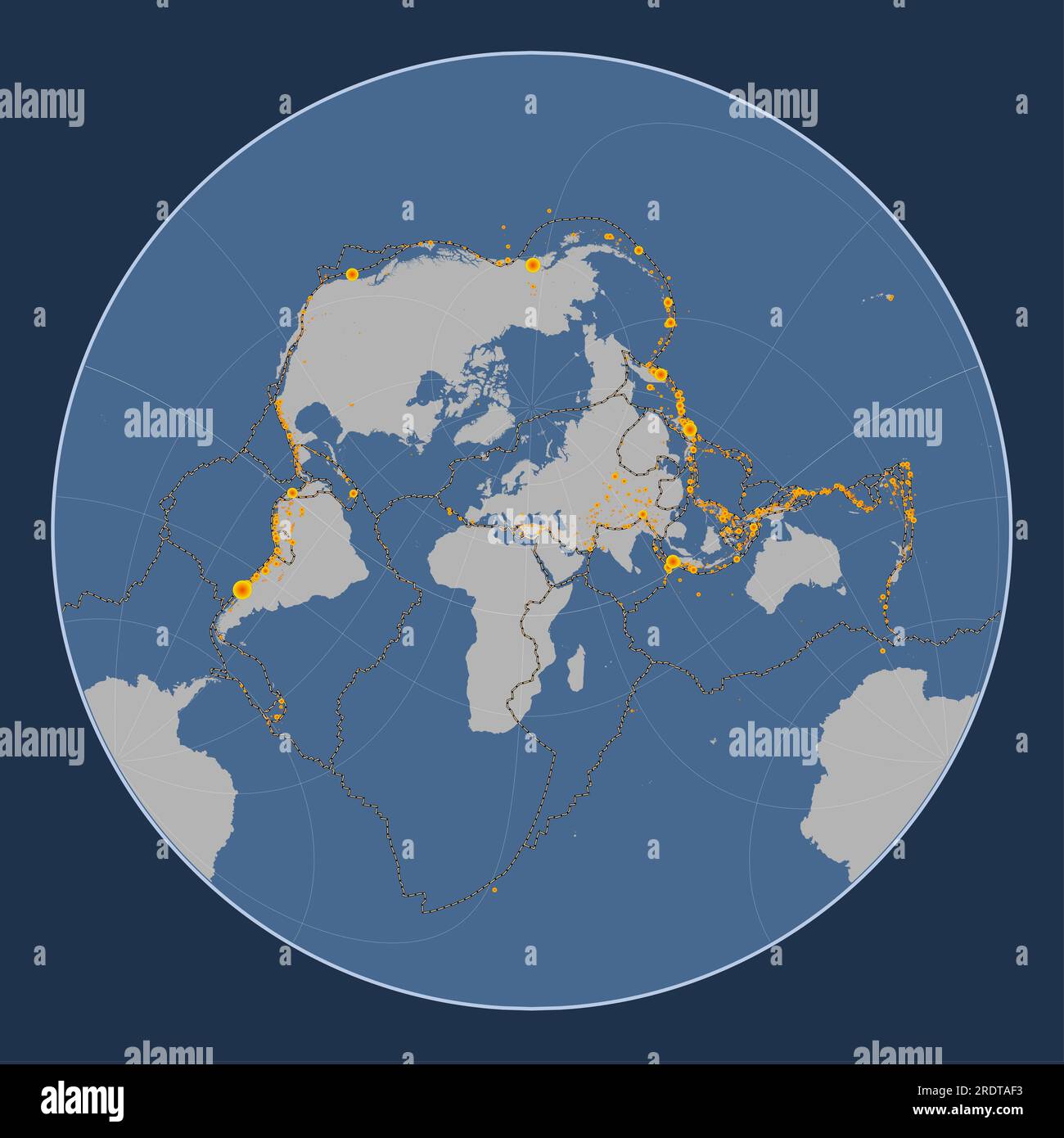Anatolian Tectonic Plate On The Solid Contour Map In The Lagrange Oblique Projection Centered