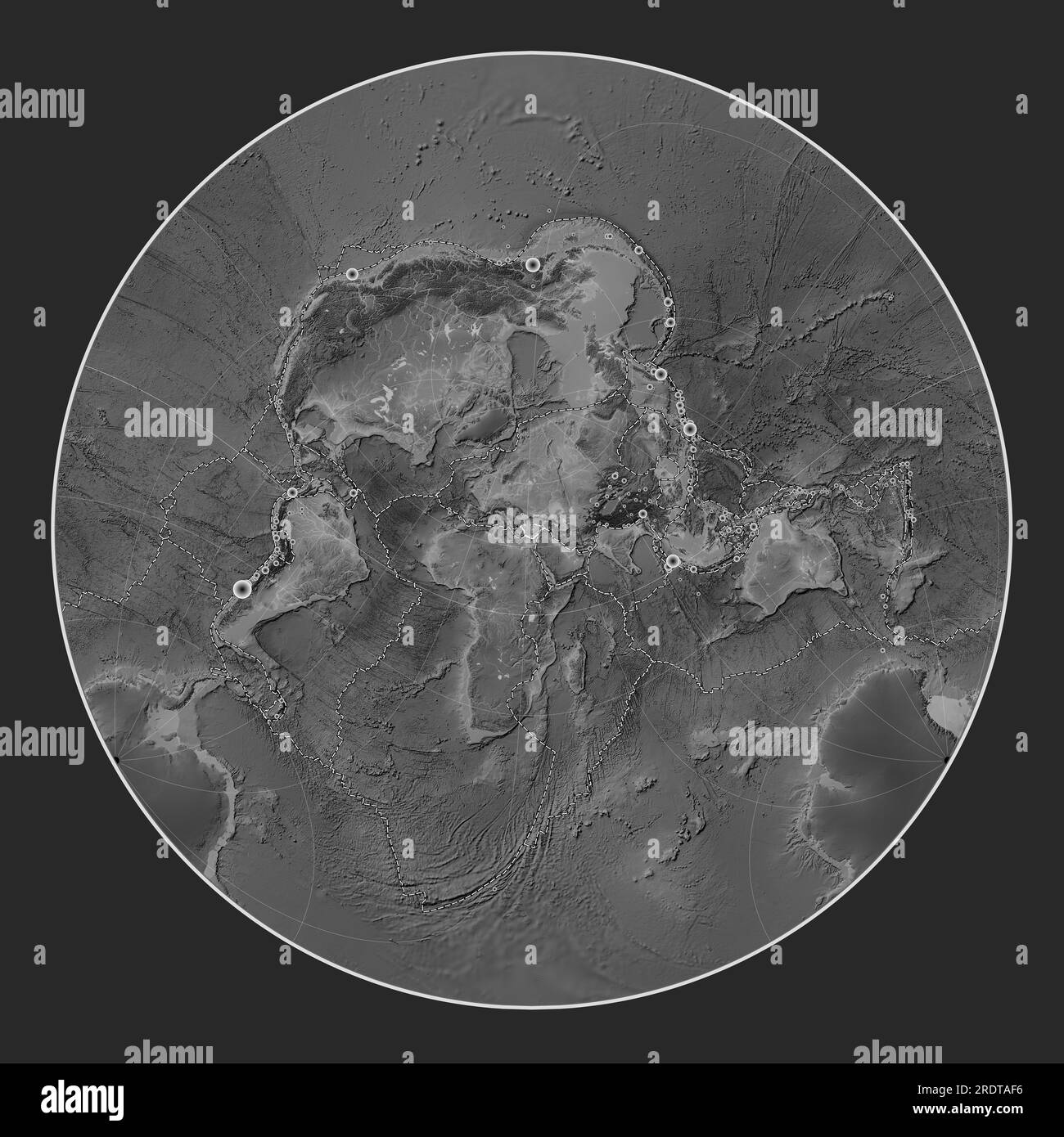 Anatolian tectonic plate on the grayscale elevation map in the Lagrange ...