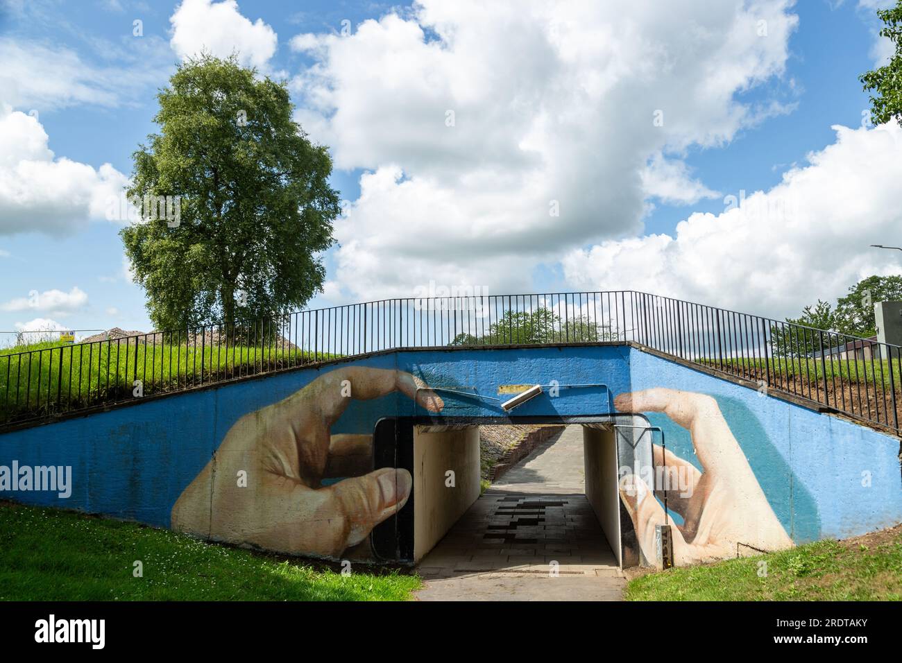 Artist Kerry Wilson transformed an underpass in the Macedonia precinct ...