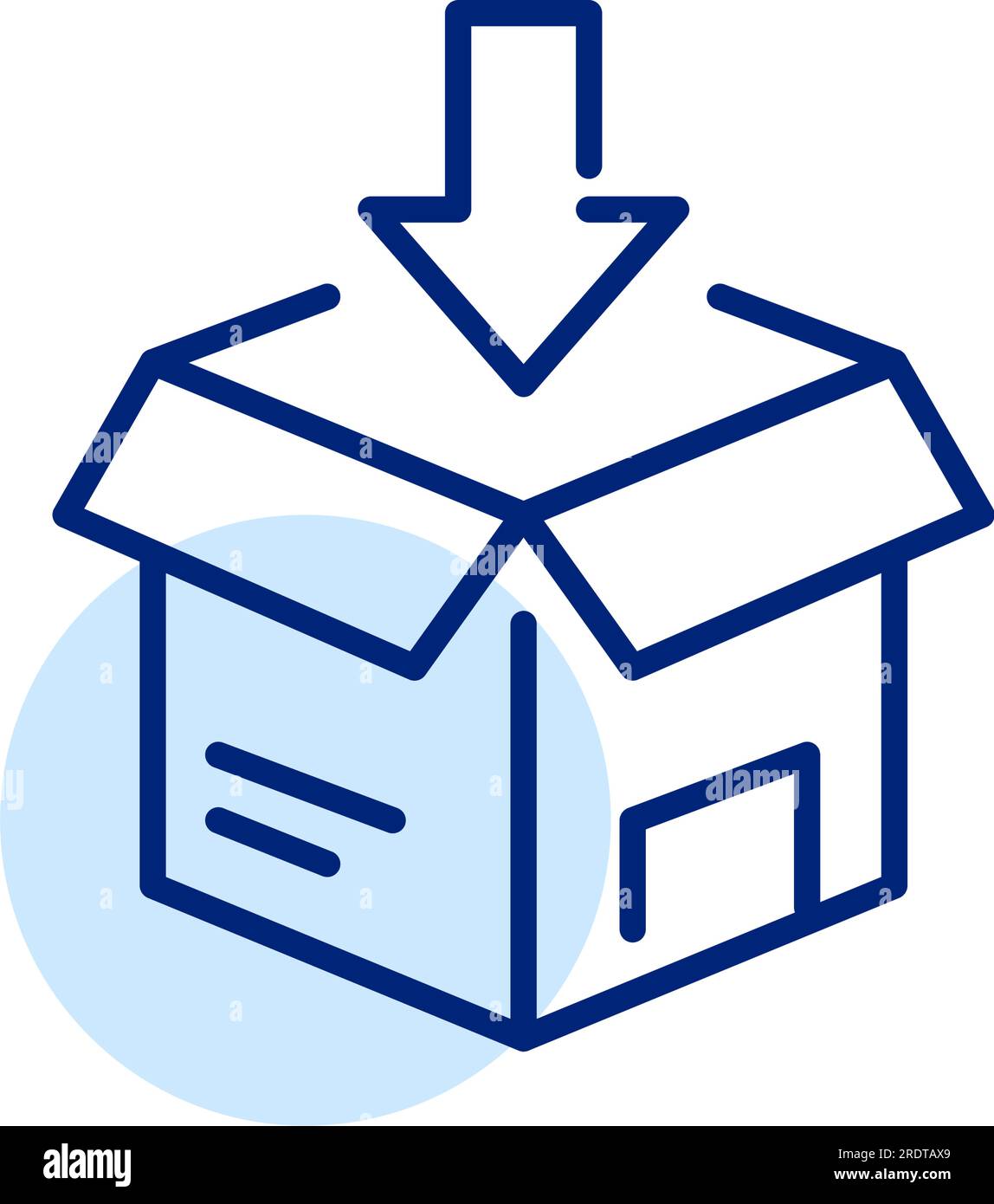 Packing a parcel. Delivery box and arrow. Shipment services. Pixel ...