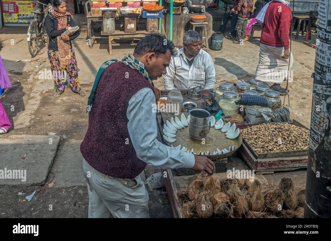 12 23 2014 Traditional Street Food at Old Bus Stand Gaya Bihar India ...