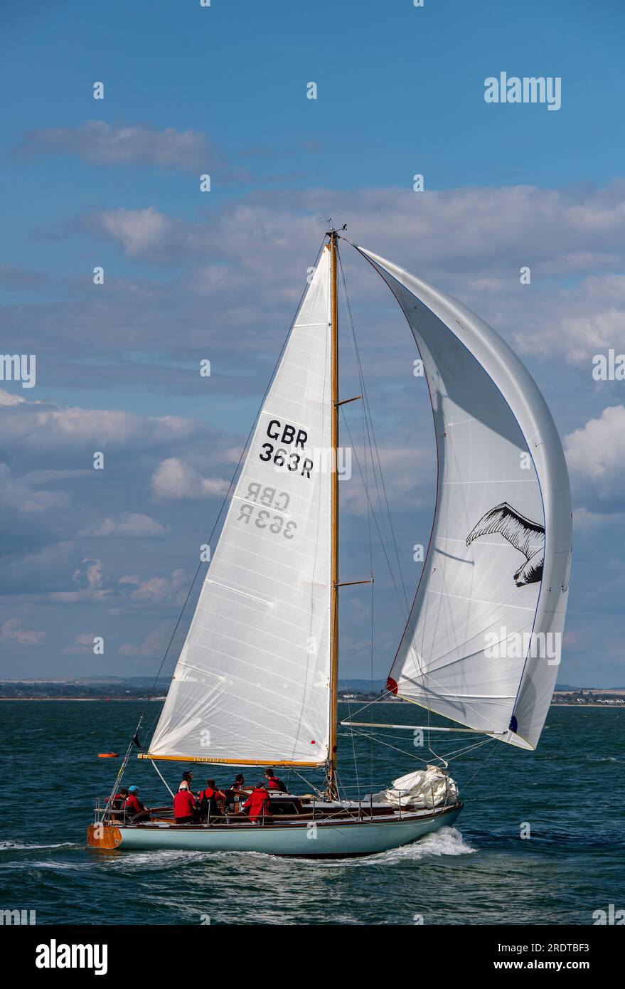 classic yacht whooper at cowes in a class yachting regatta british ...