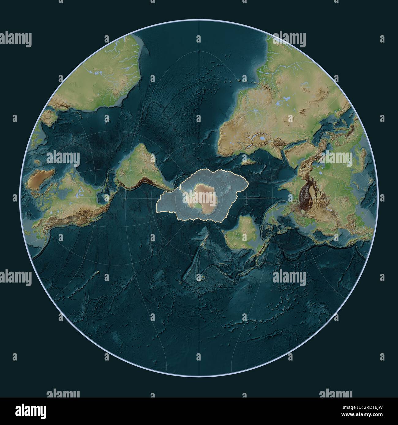 Antarctica tectonic plate on the Wiki style elevation map in the ...