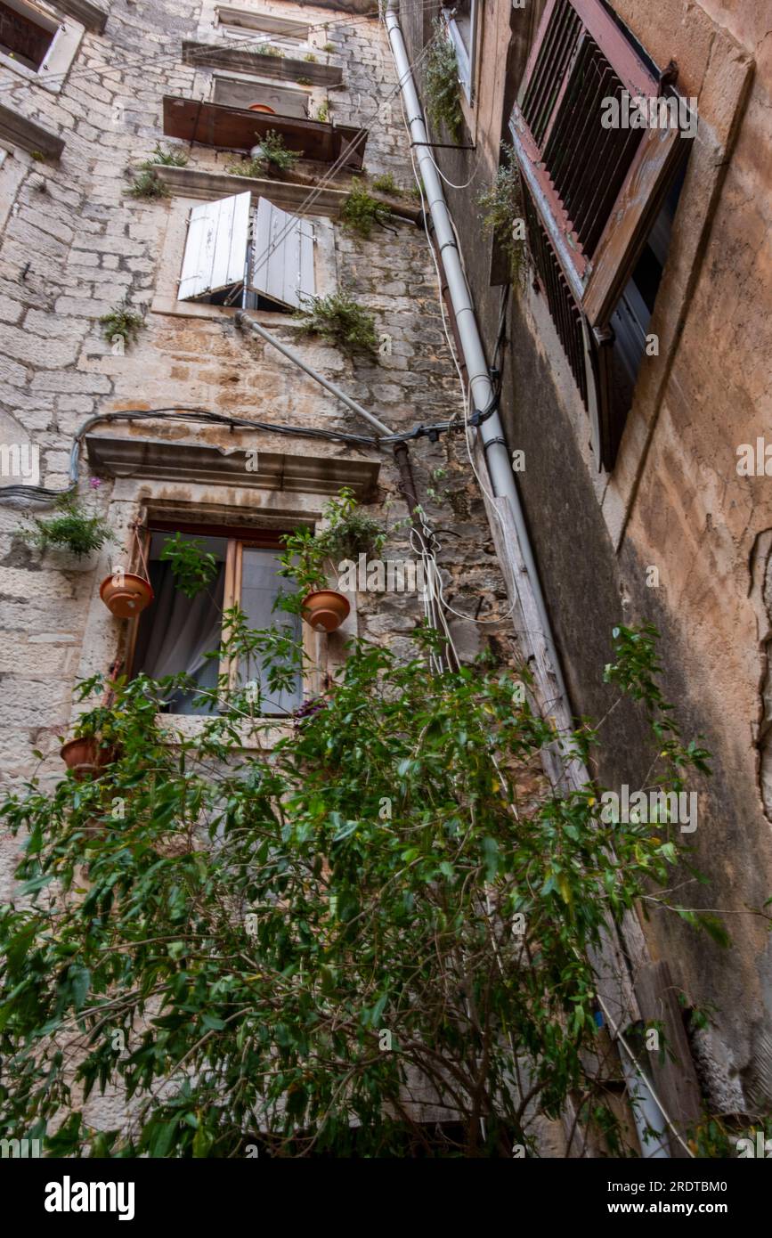 beautiful mediterranean buildings in an old historic square in grad ...