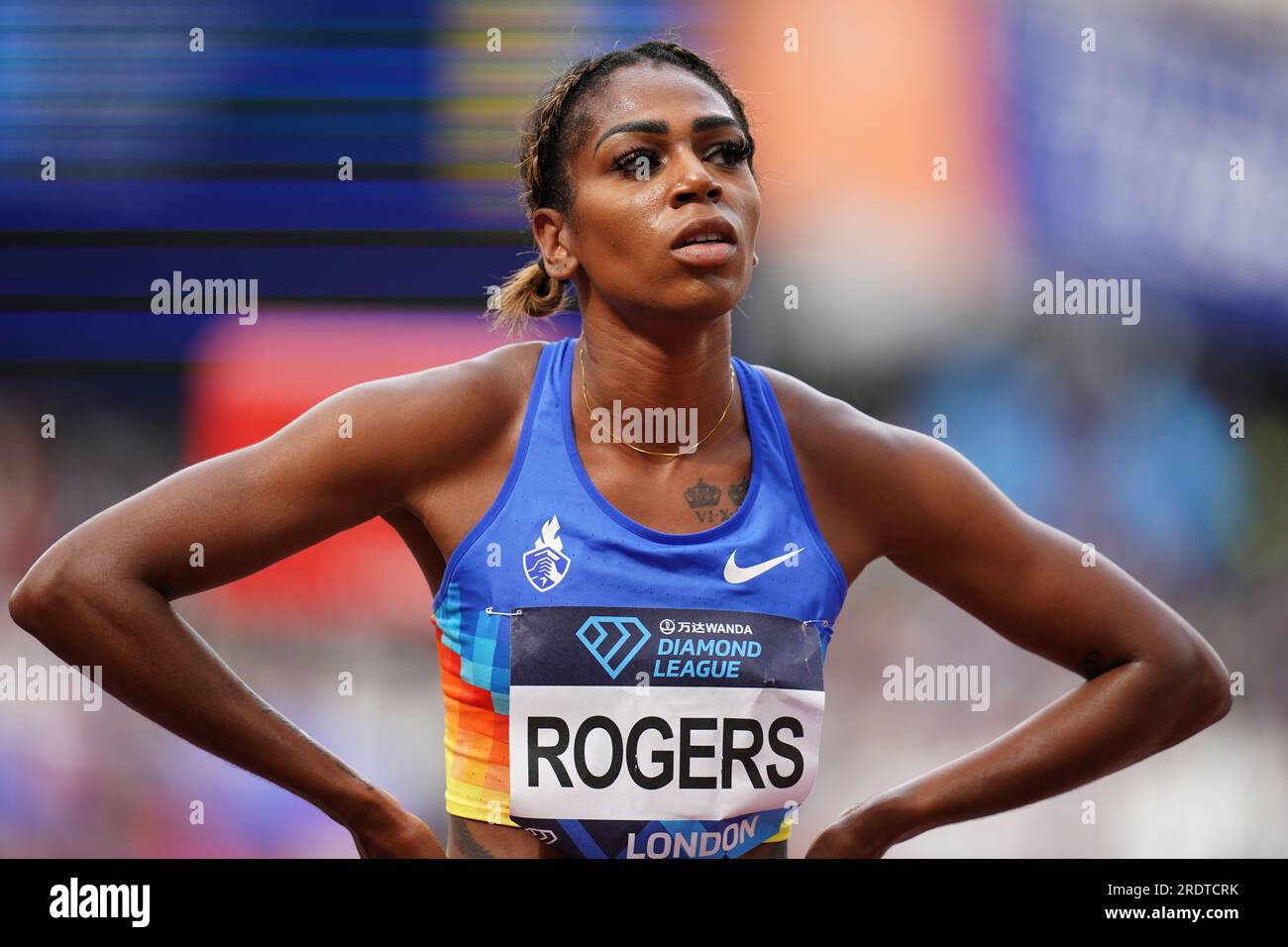 Raevyn Rogers of the USA after the Women's 800m during The London ...