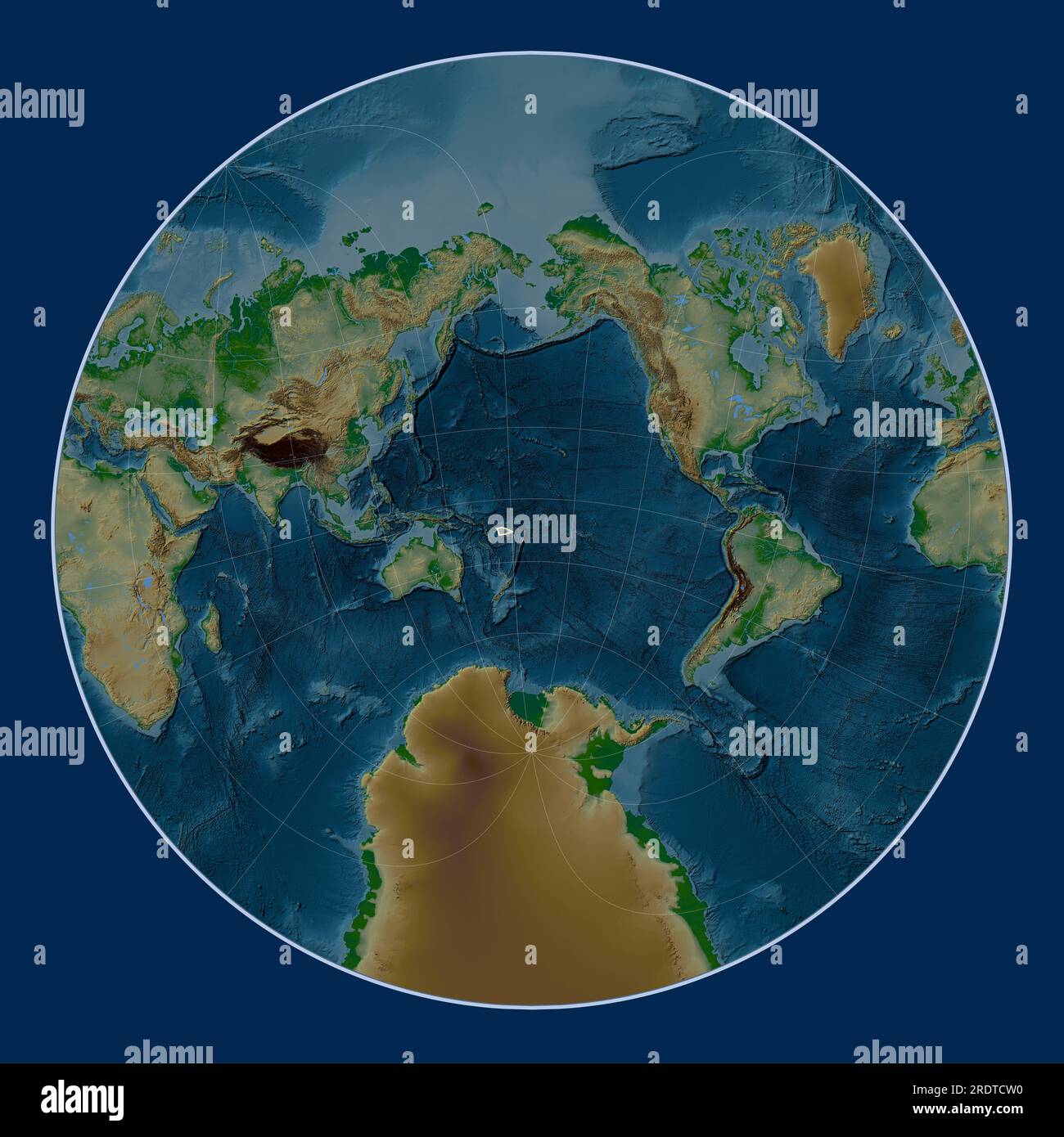 Balmoral Reef Tectonic Plate On The Physical Elevation Map In The Lagrange Oblique Projection
