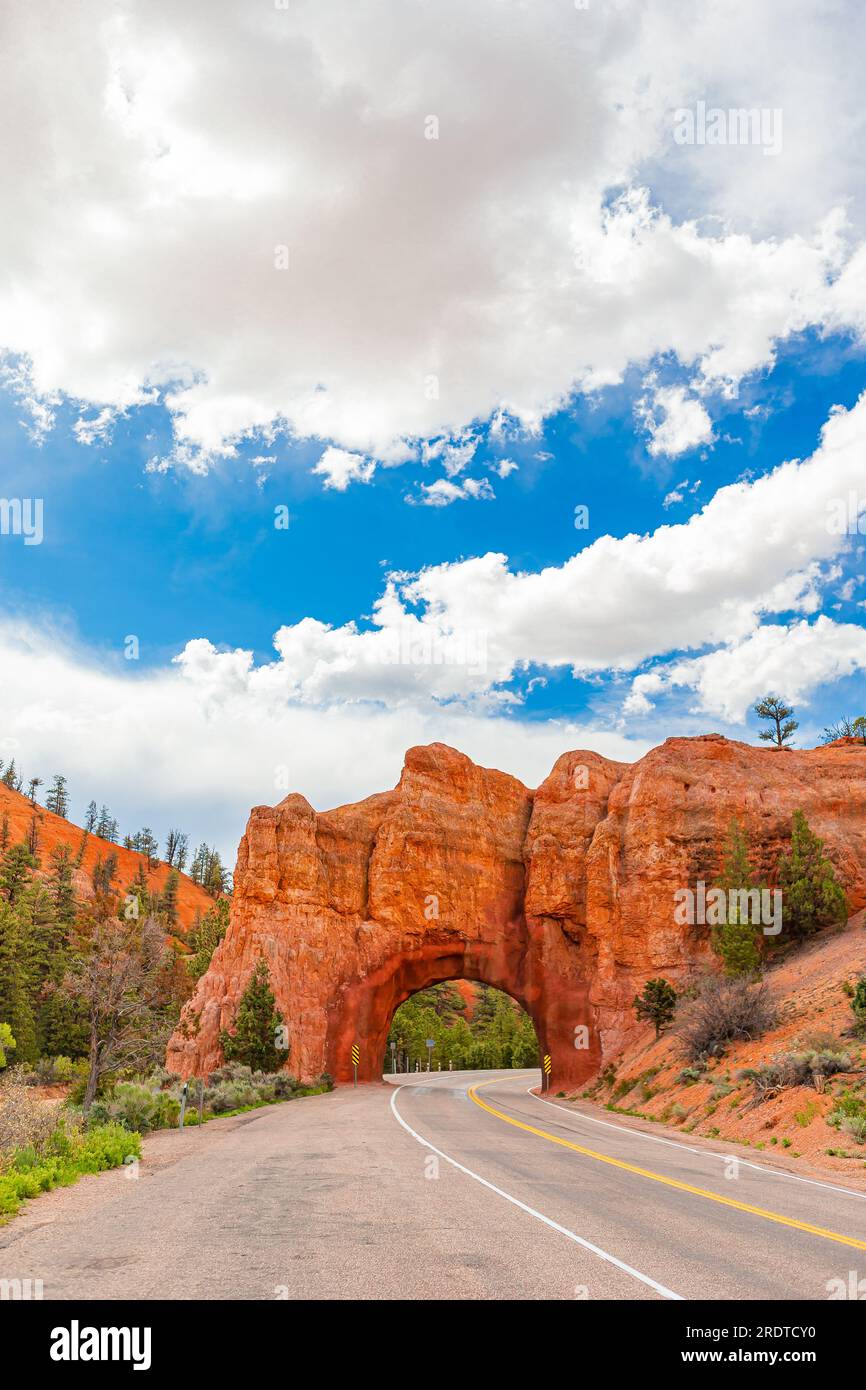 Natural stone arch Bridge in the Red Canyon National Park in Utah, USA ...