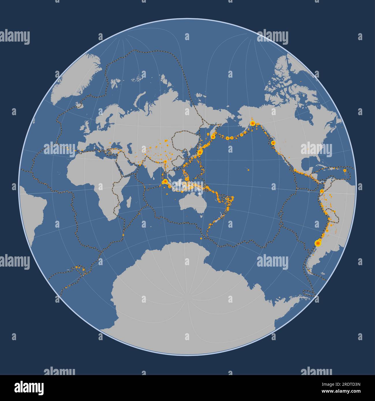 Banda Sea Tectonic Plate On The Solid Contour Map In The Lagrange Oblique Projection Centered