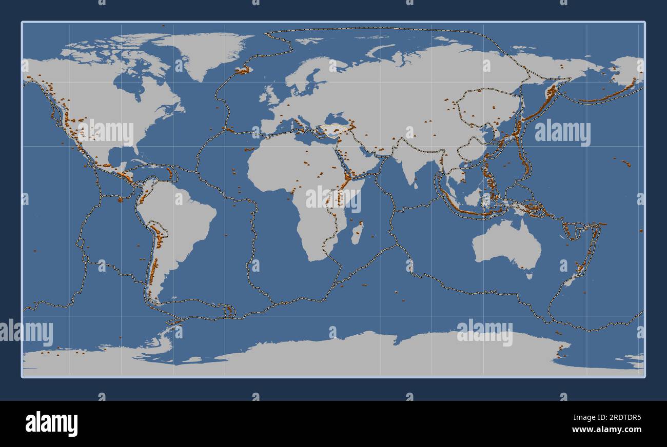 Shape Of The Anatolian Tectonic Plate On The Solid Contour Map In The Patterson Cylindrical