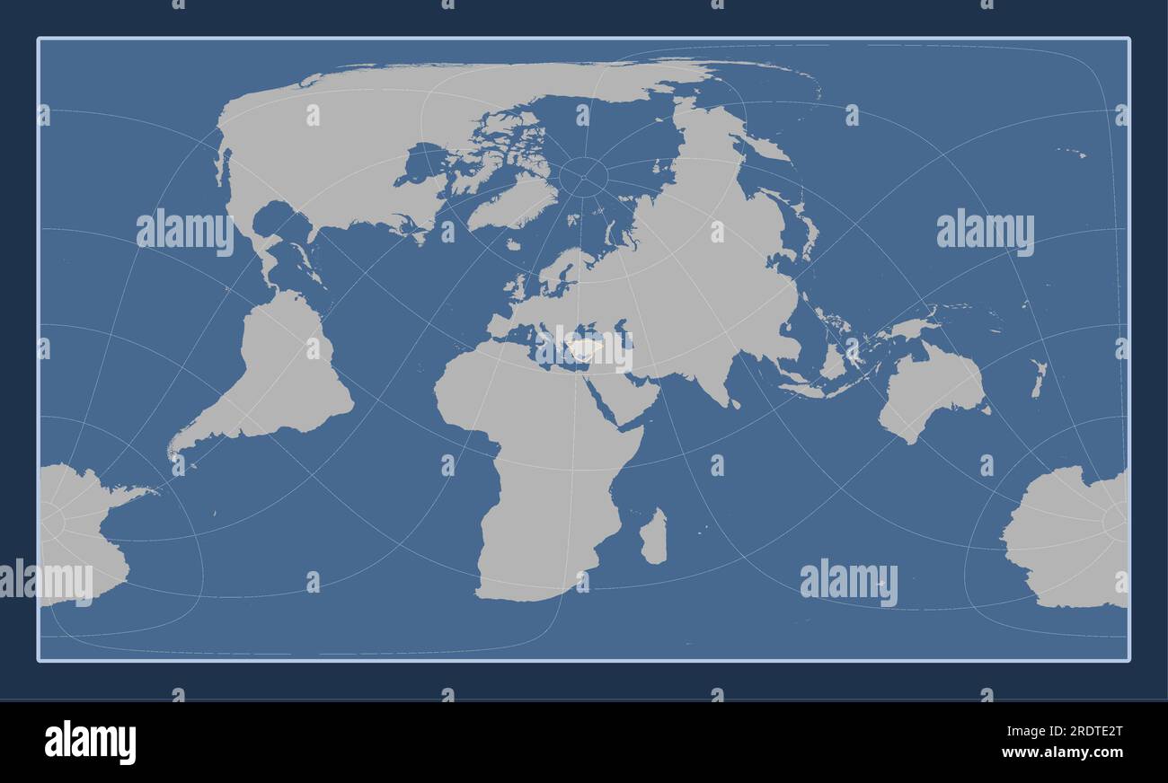 Anatolian Tectonic Plate On The Solid Contour Map In The Patterson Cylindrical Oblique