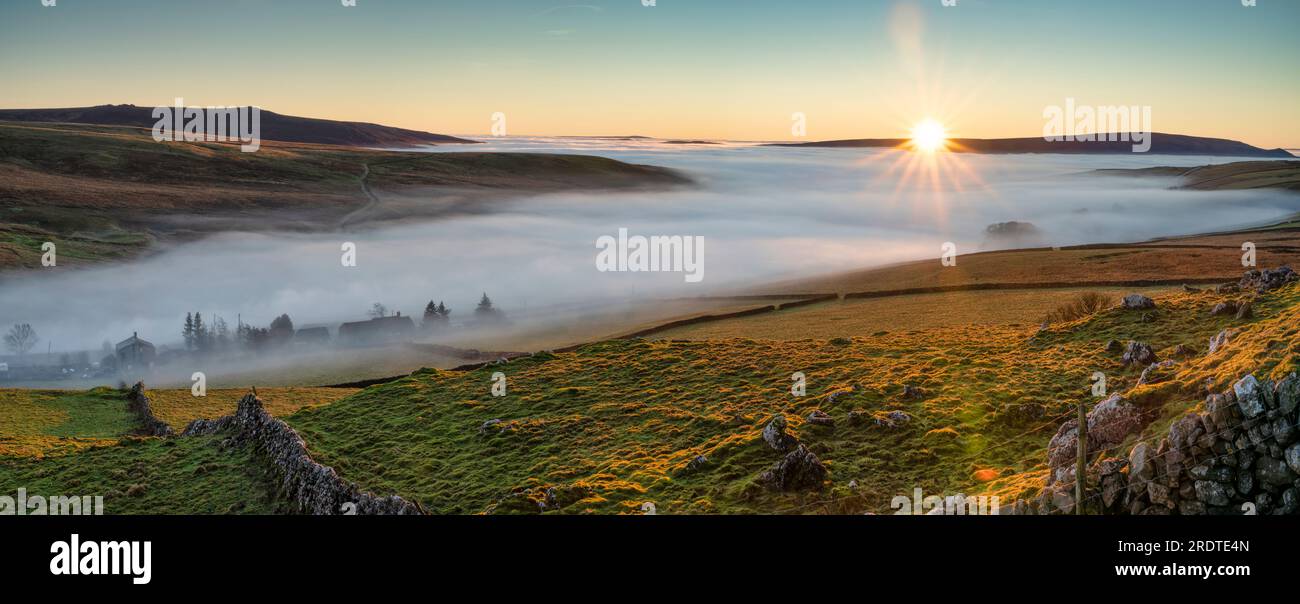Widespread cloud inversion around Simons Seat in Wharfedale, England ...