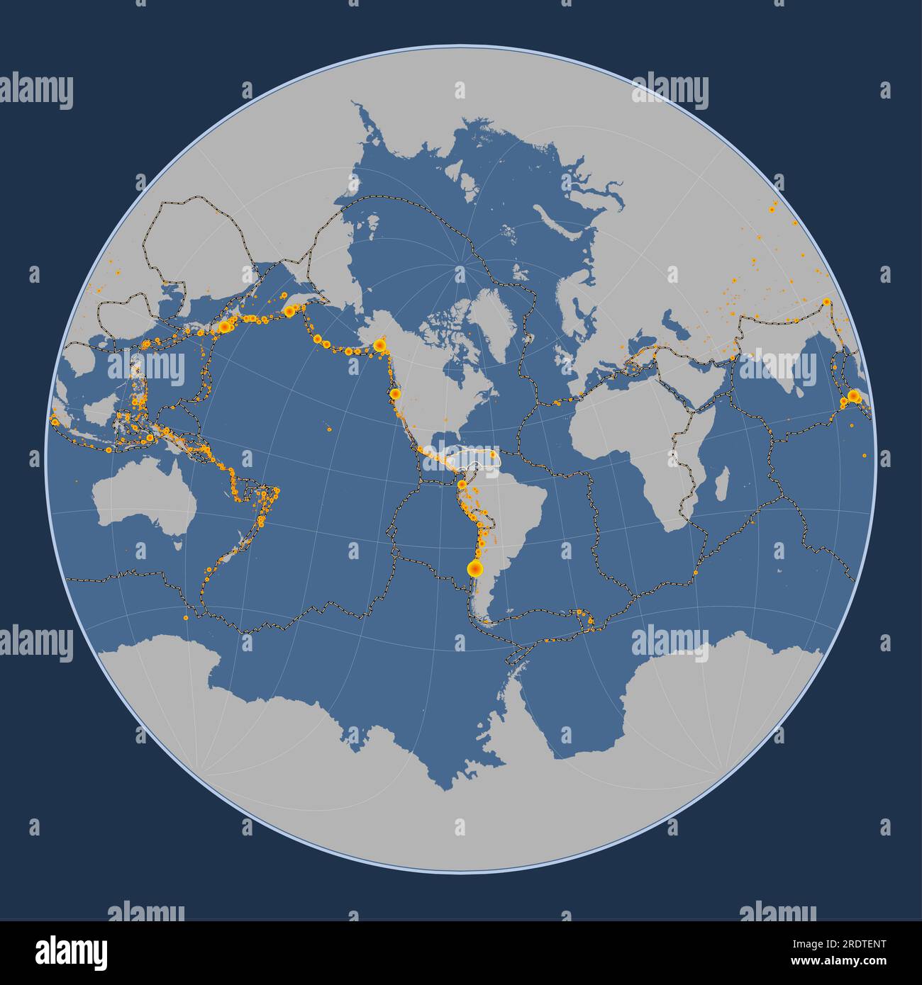 Caribbean Tectonic Plate On The Solid Contour Map In The Lagrange Oblique Projection Centered