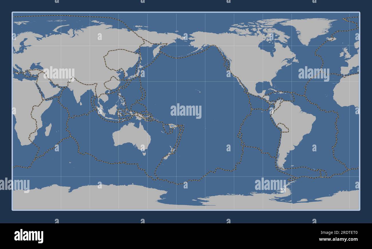 Shape of the Balmoral Reef tectonic plate on the solid contour map in ...