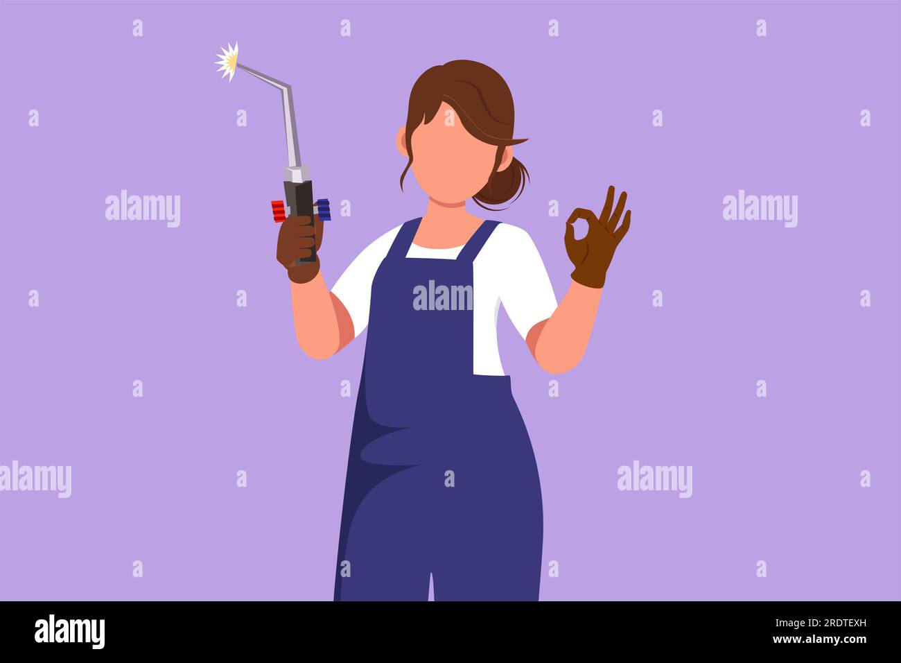 Welder vector cartoon illustration hi-res stock photography and images ...