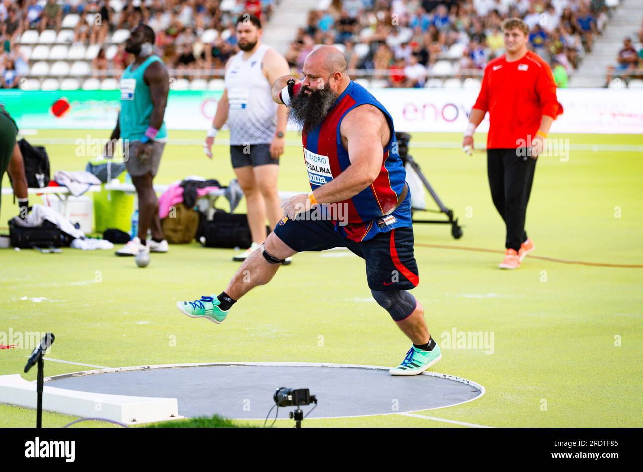 Carlos Tobobalina competes in the men shot put final during the WACT ...