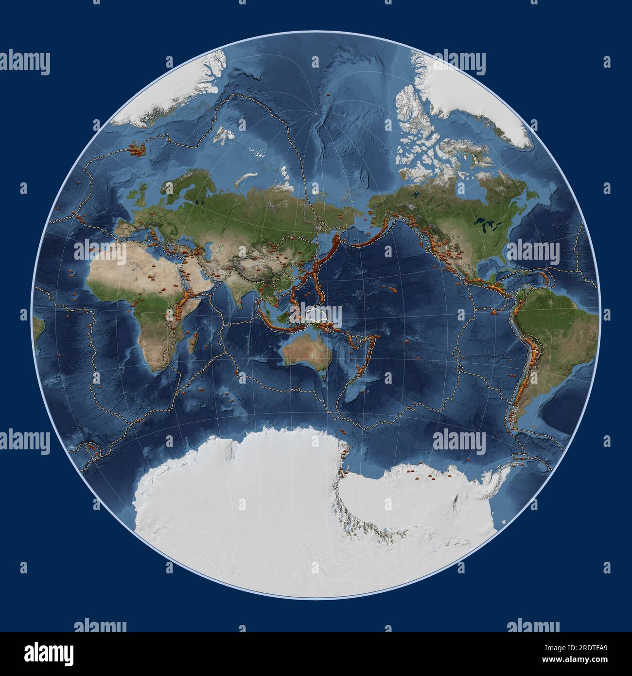Caroline tectonic plate on the Blue Marble satellite map in the ...