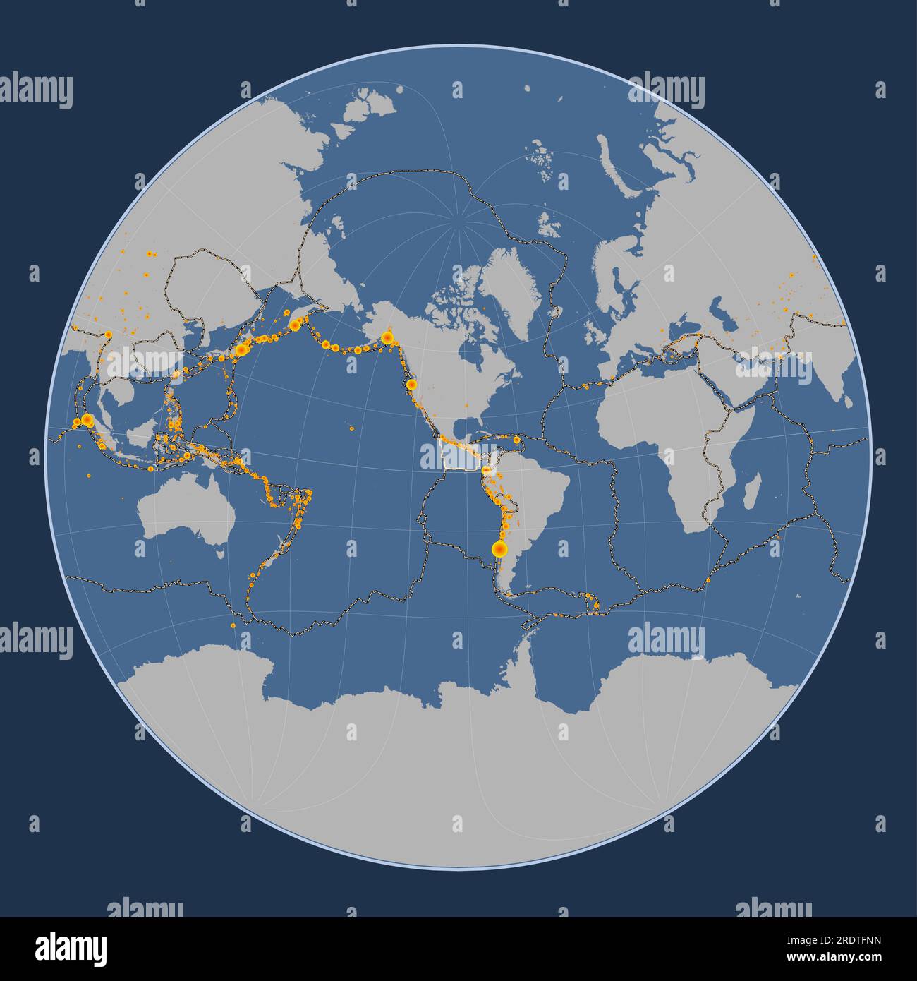 Cocos tectonic plate on the solid contour map in the Lagrange Oblique ...