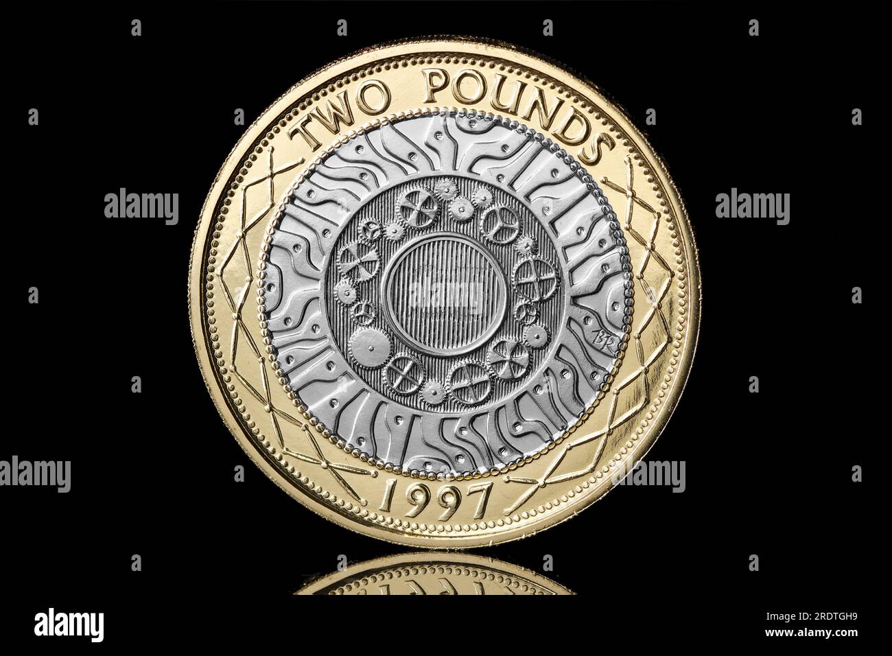 Bimetallic £2 coin issued in 2022 to commemorate 25 years of the ...