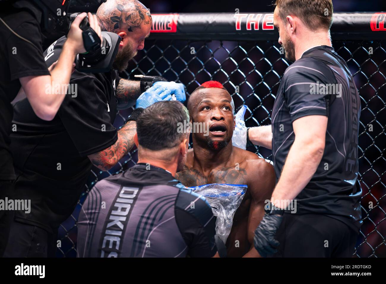 LONDON, UNITED KINGDOM. 22 Jul, 2023. Marc Diakiese is talking to his ...