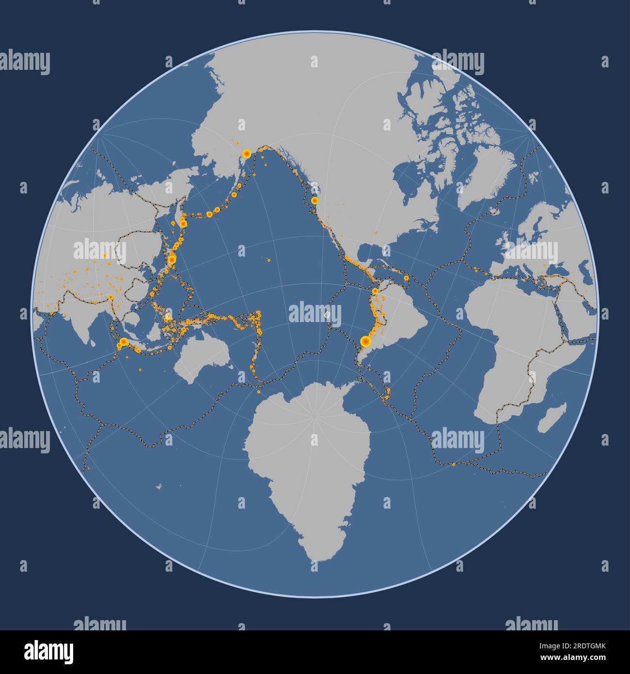 Easter tectonic plate on the solid contour map in the Lagrange Oblique ...