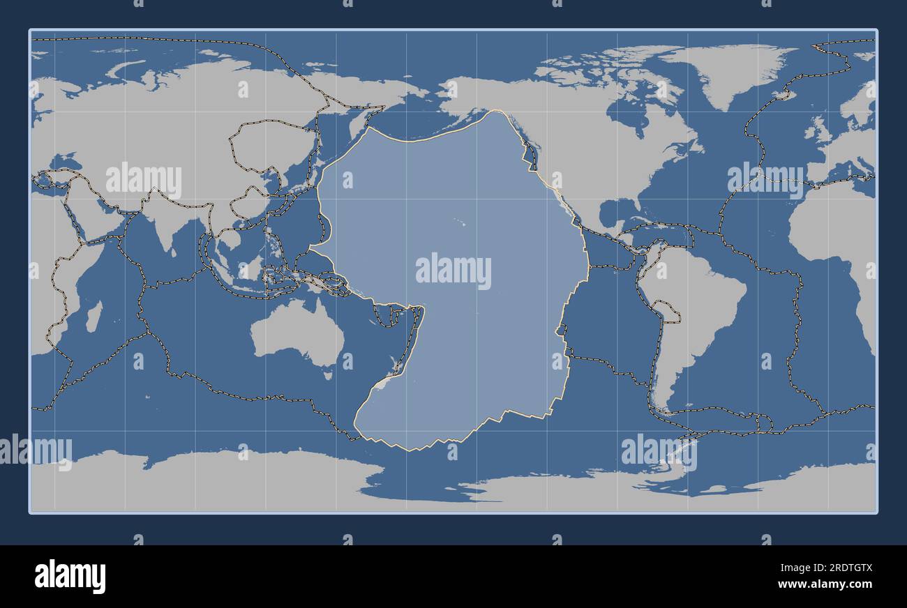 Pacific tectonic plate on the solid contour map in the Patterson ...