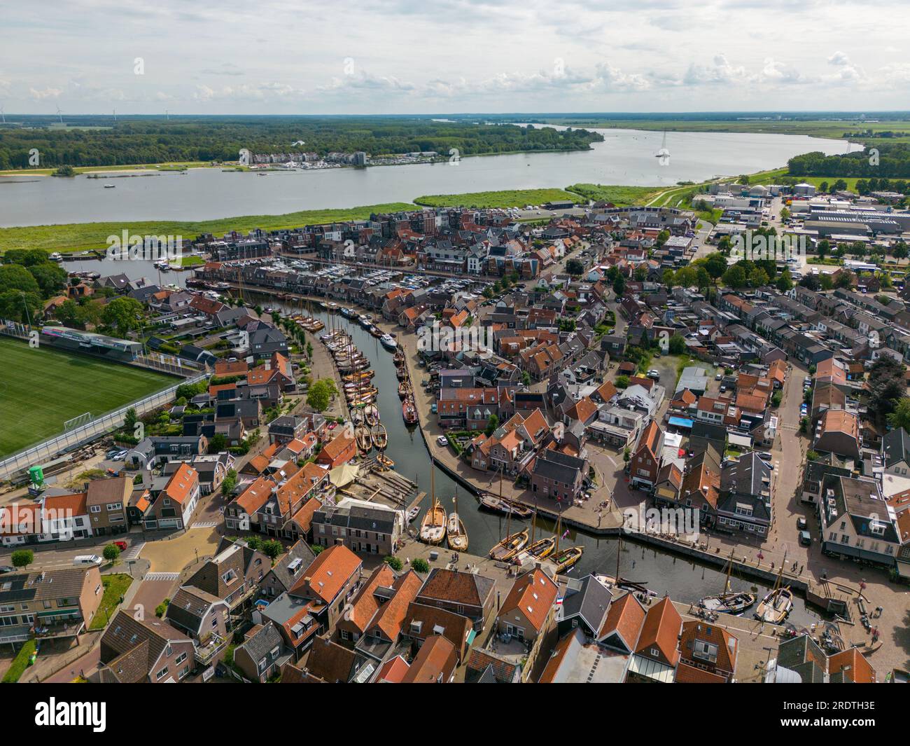 Aerial drone photo of Bunschoten and Spakenburg in the Netherlands ...
